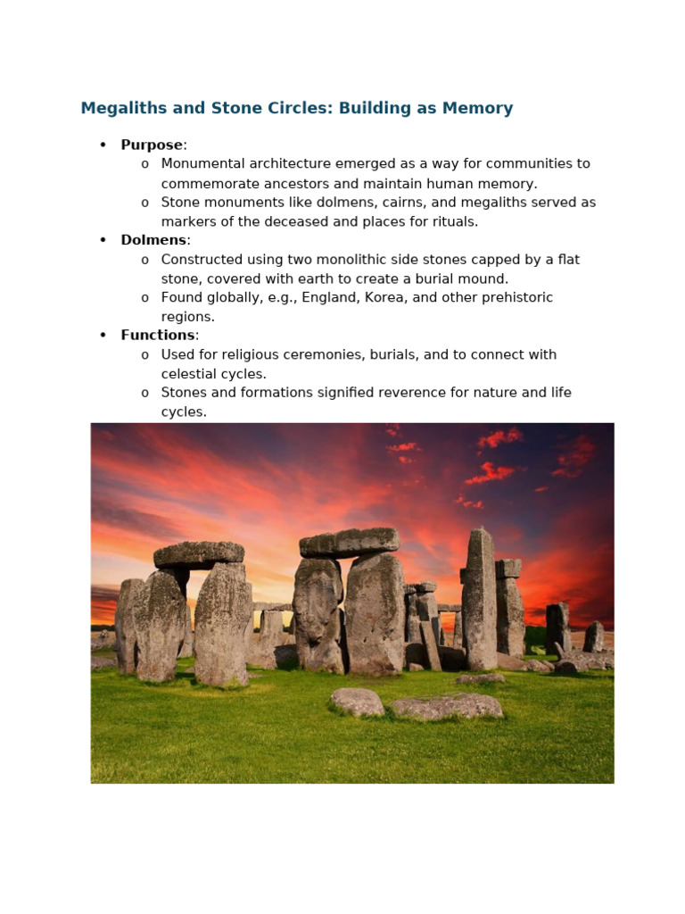 Megaliths and Stone Circles | PDF | Burial Monuments And Structures ...