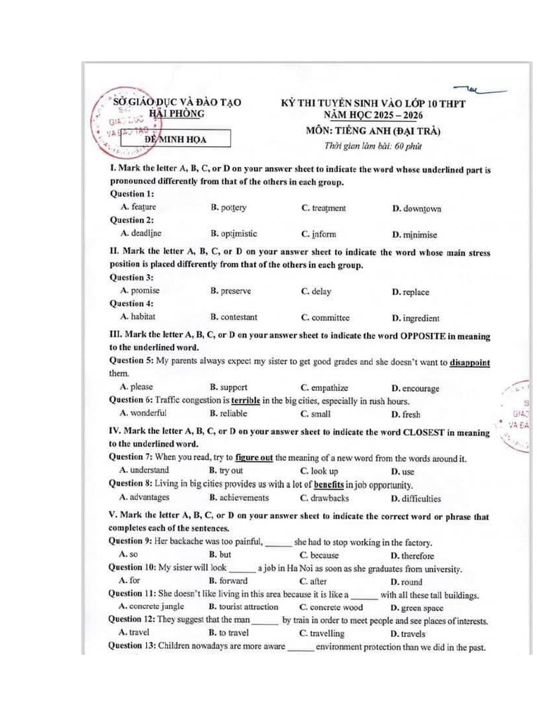 đề mh anh hp | PDF