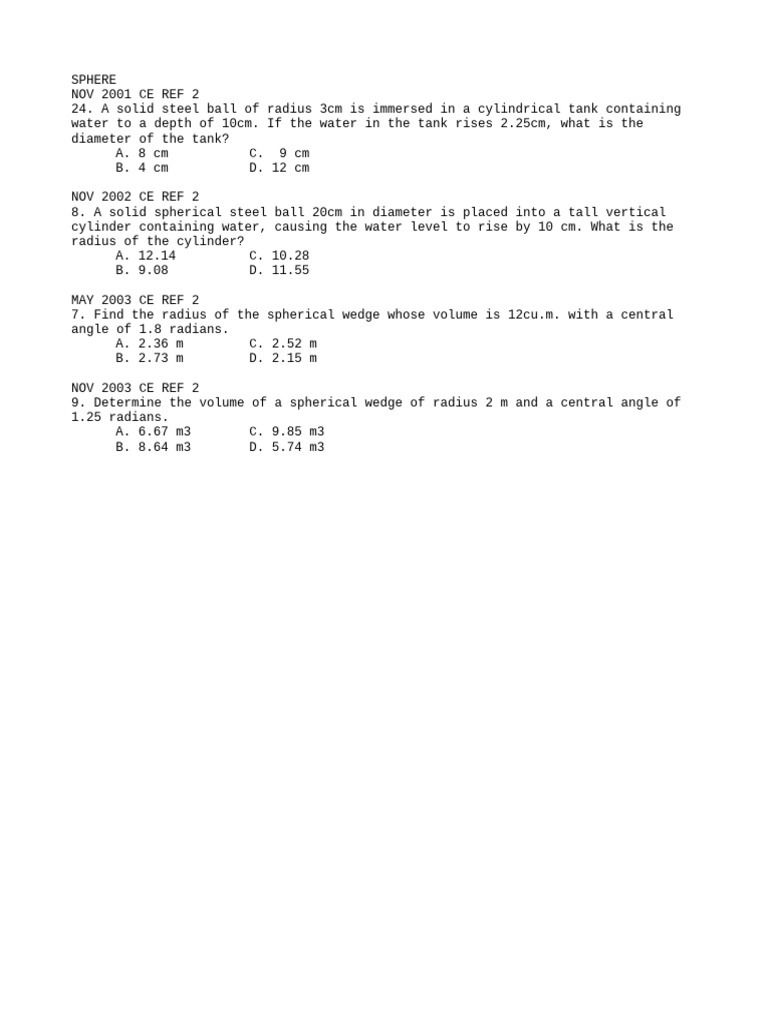 Spherical Geometry Problem Set | PDF