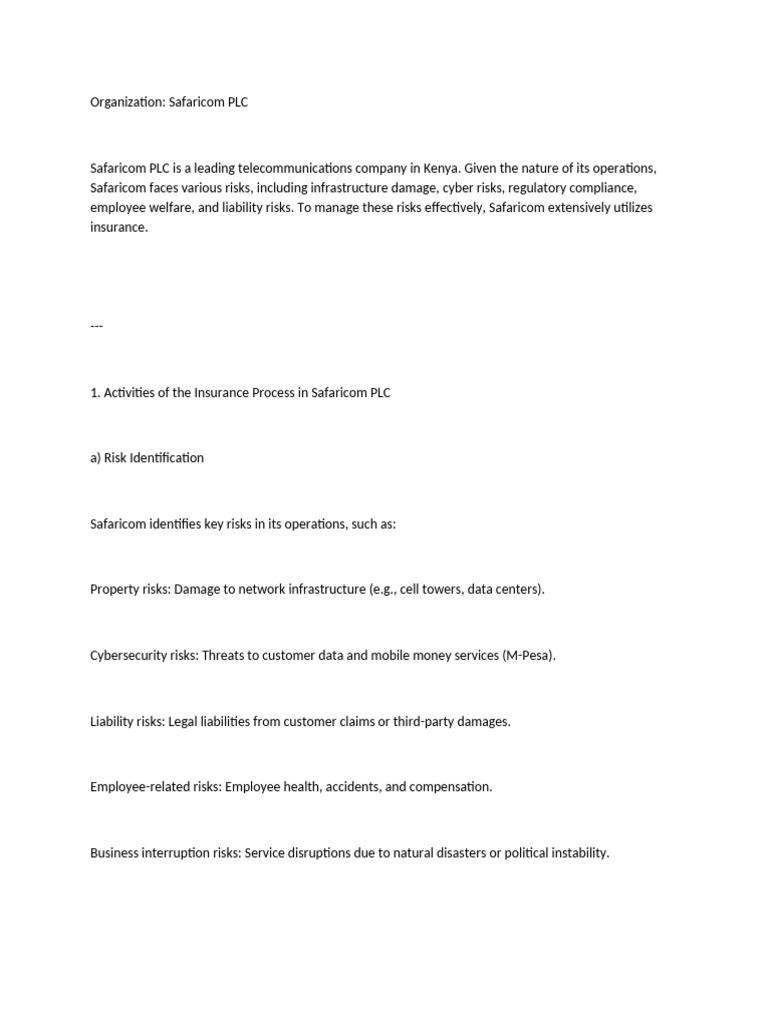 Organization - S-WPS Office | PDF | Insurance | Risk