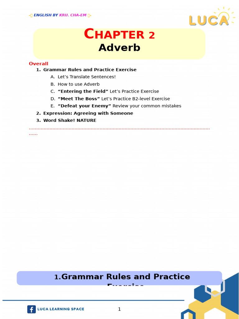 Chapter 2 P.5 S2 - 24 | PDF | Adverb | Language Mechanics