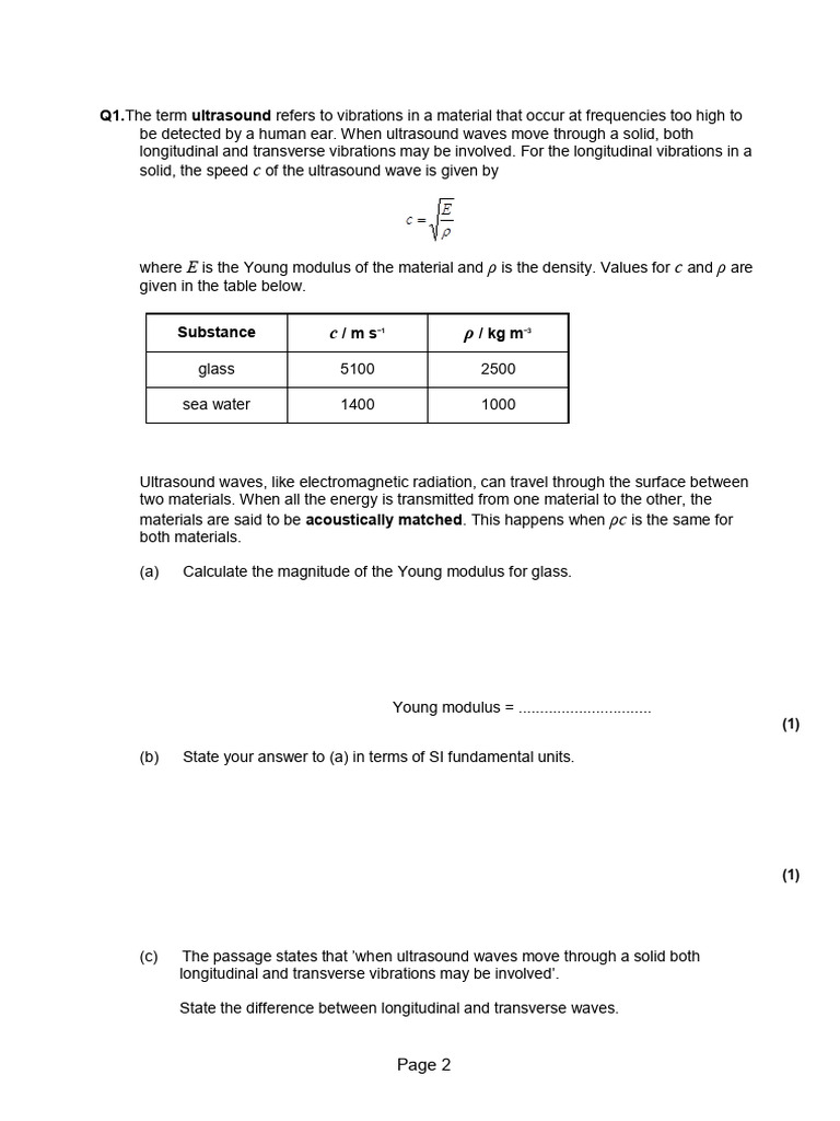 Longitudinal & Transverse Waves QP | PDF | Waves | Polarization (Waves)
