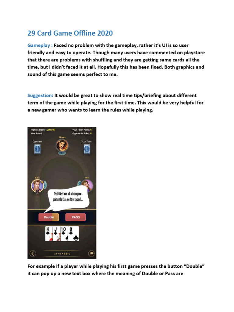 29 Card Game Offline Review 2020 | PDF