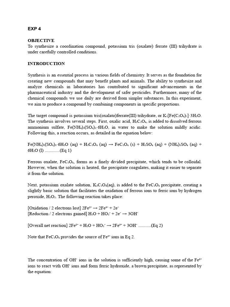 Lab Report Exp4 & 5 chm361.pdf 2 | PDF | Titration | Chemistry