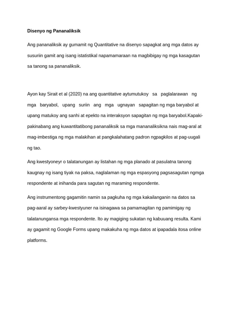 Disenyo NG Pananaliksik | PDF