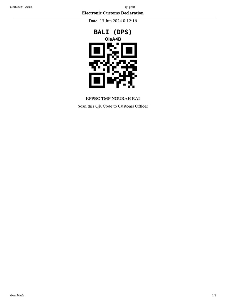 Customs Declaration | PDF