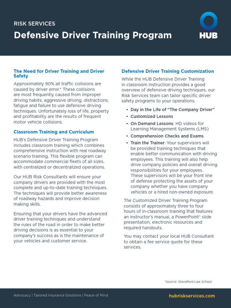 HUB Risk Services Defensive Driver Training 2019 | PDF | Traffic ...