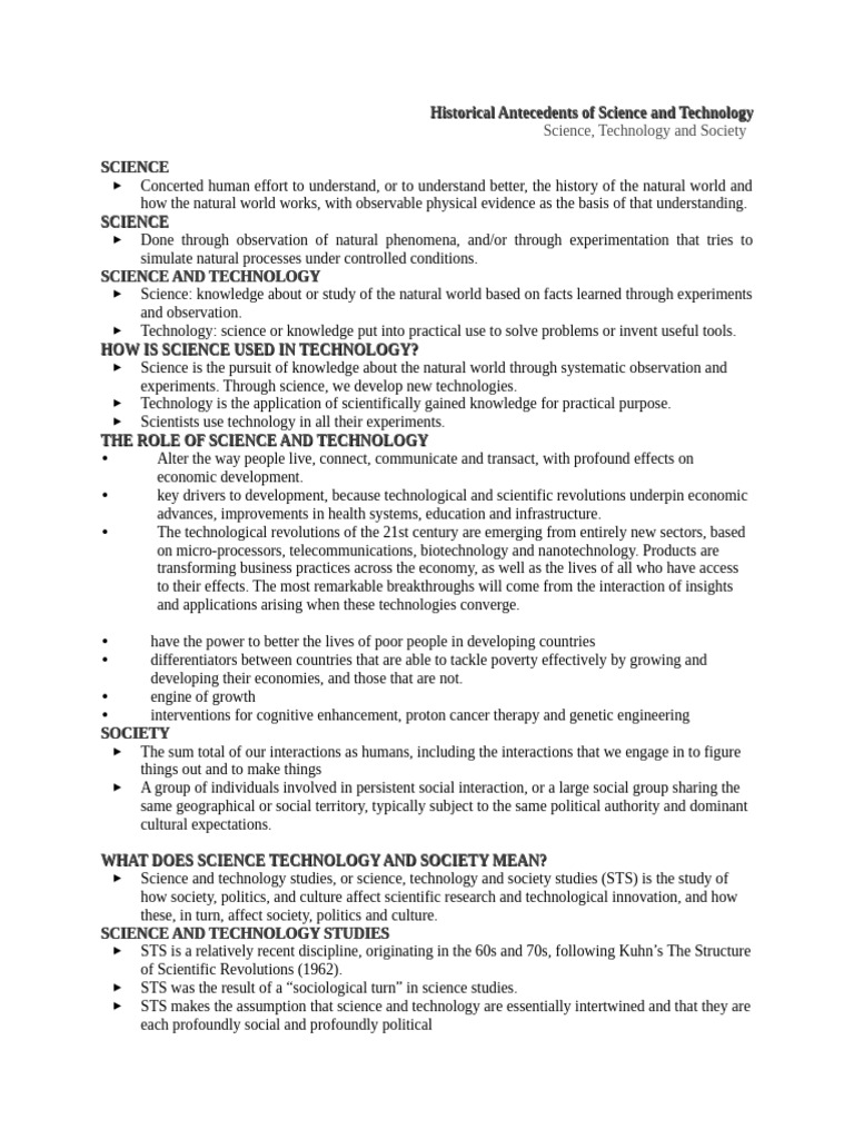 Historical-Antecedents-of-Science-and-Technology | PDF | Science | Paradigm