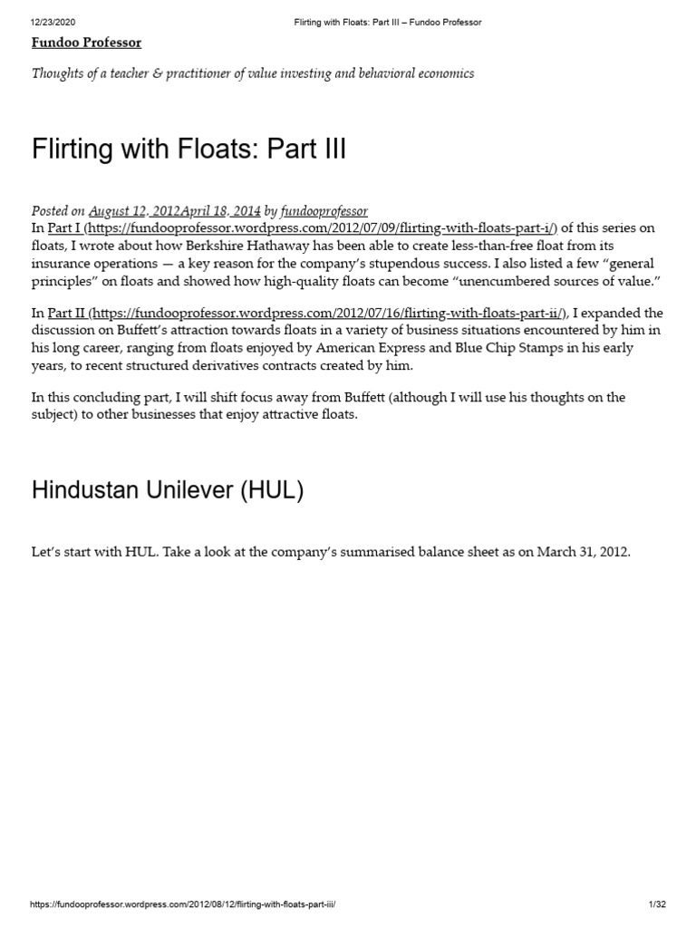 Floats_ Part III | PDF | Leverage (Finance) | Equity (Finance)