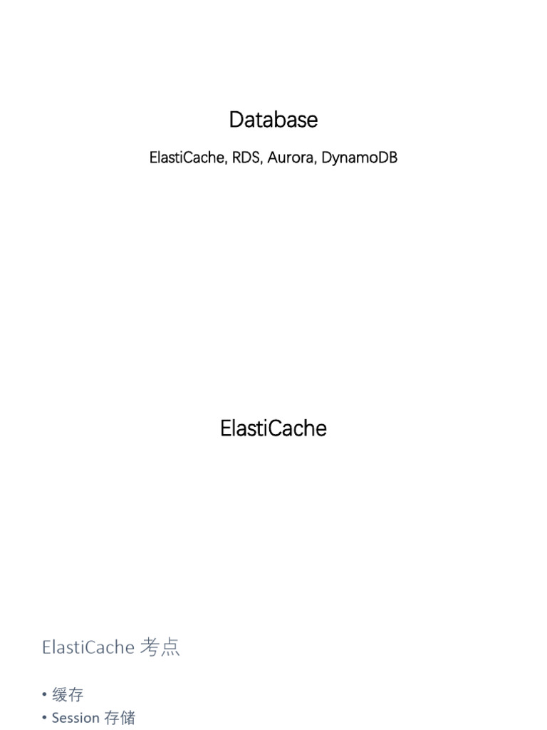 Database(ElastiCache RDS Aurora DDB) | PDF