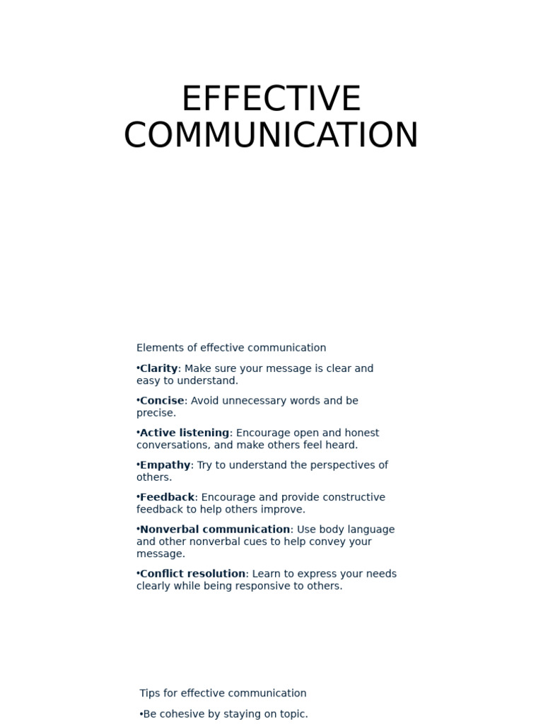 Key Elements of Effective Communication | PDF