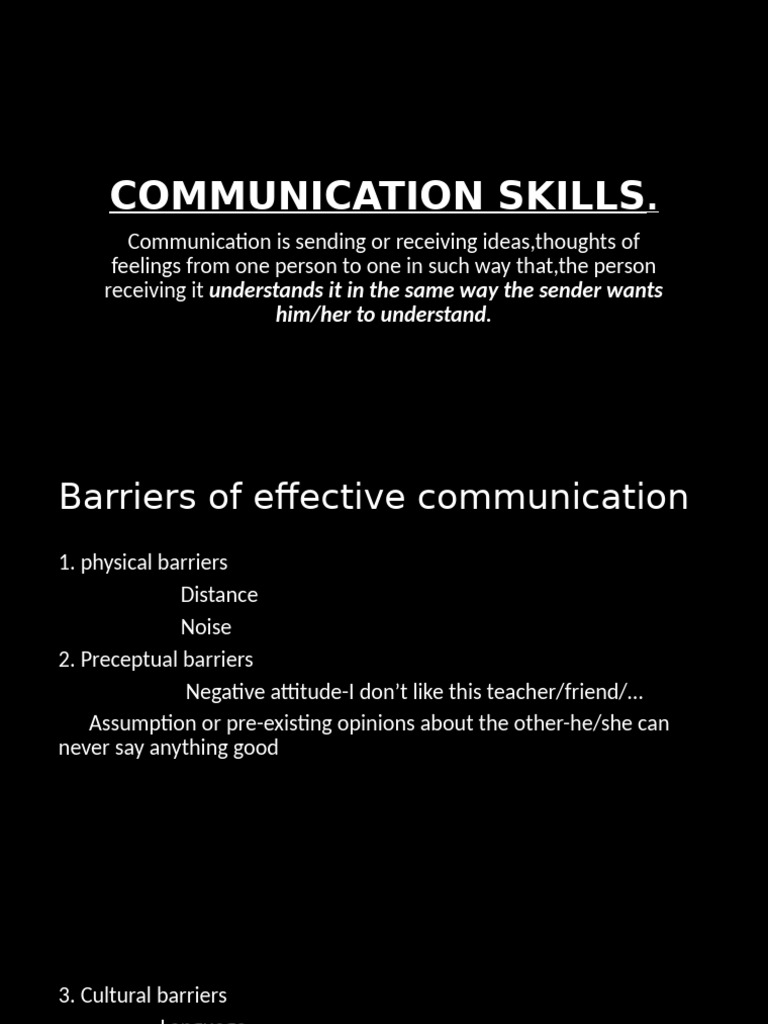 Communication Skills | PDF