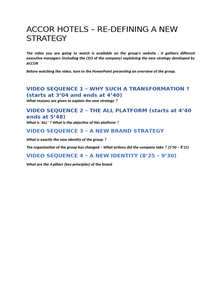 Accor Hotels Video | PDF
