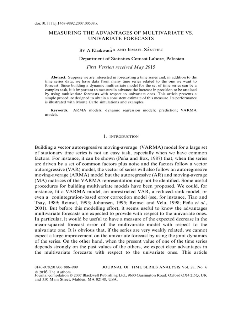 Measuring The Advantages of Multivariate | PDF | Estimator | Regression Analysis