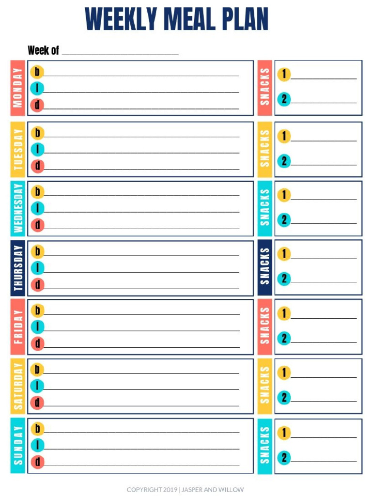 Weekly Meal Planner and Grocery List JW | PDF