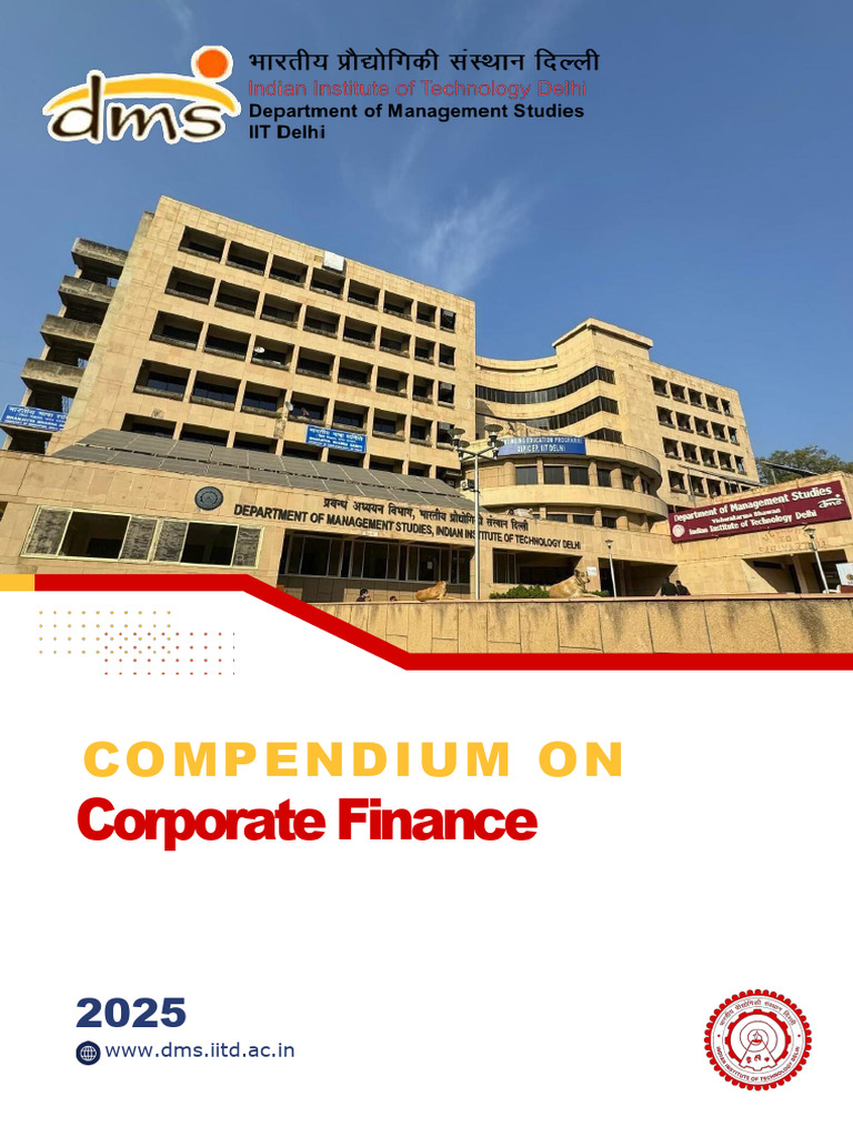 Corporate Finance - Compendium - DMS IIT DELHI - 2025 | PDF | Internal Rate Of Return | Net ...