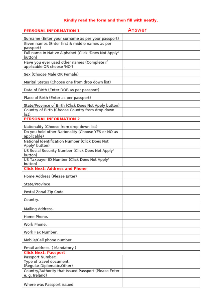 Usa New DS 160 Application Form | PDF | Travel Visa | Crimes