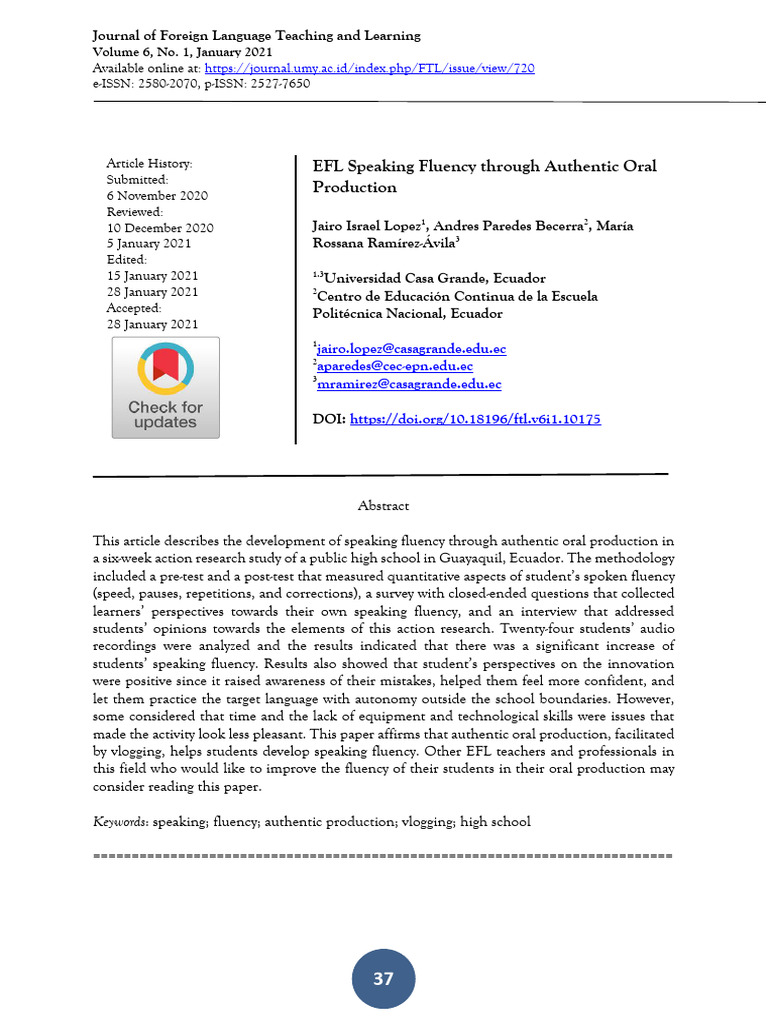 EFL_Speaking_Fluency_through_Authentic_O (ARTICLE 1) | PDF | Fluency ...