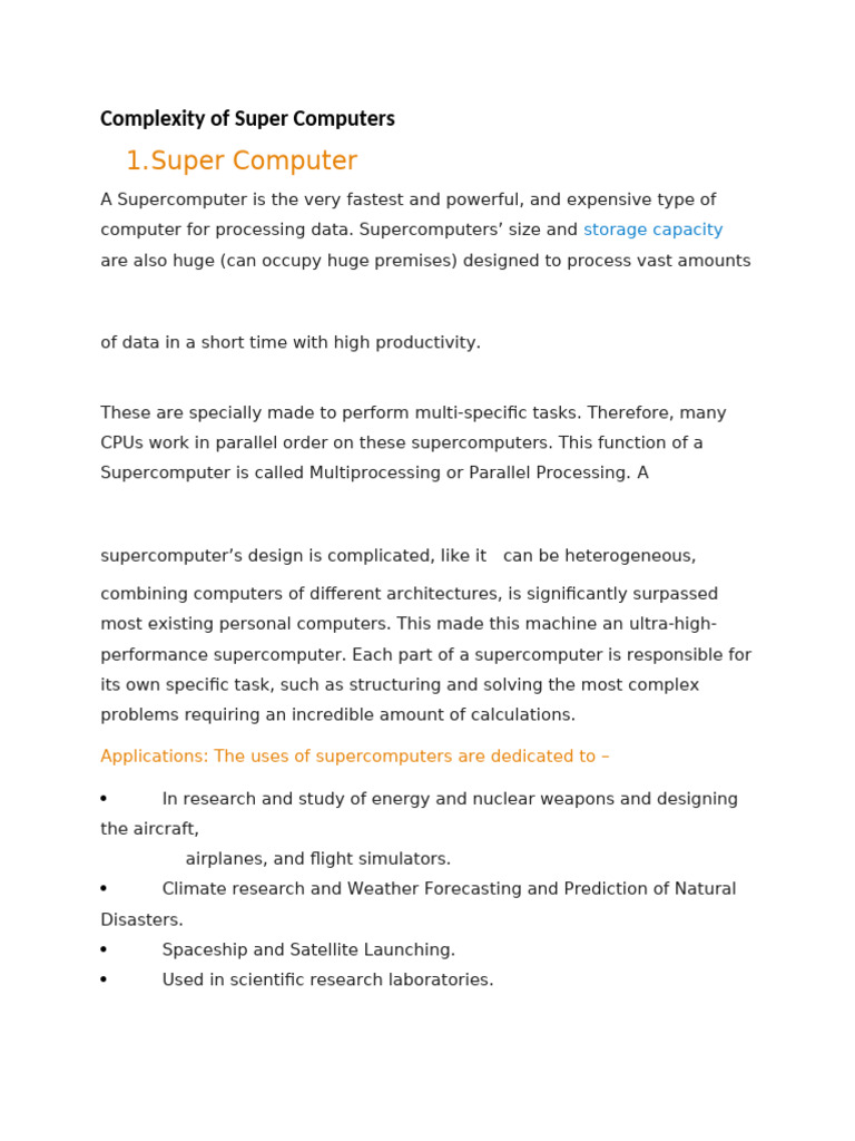 Complexity of Computers | PDF | Supercomputer | Computing