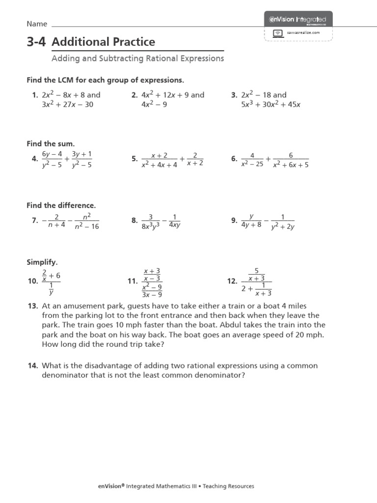 4.4 Additional Practice | PDF | Number Theory | Numbers