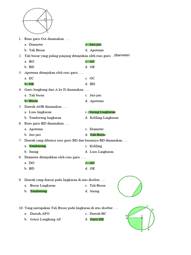 Unsur Lingkaran | PDF