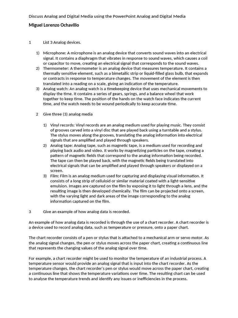Analog vs Digital Media Explained | PDF | Smartphone | Smartwatch