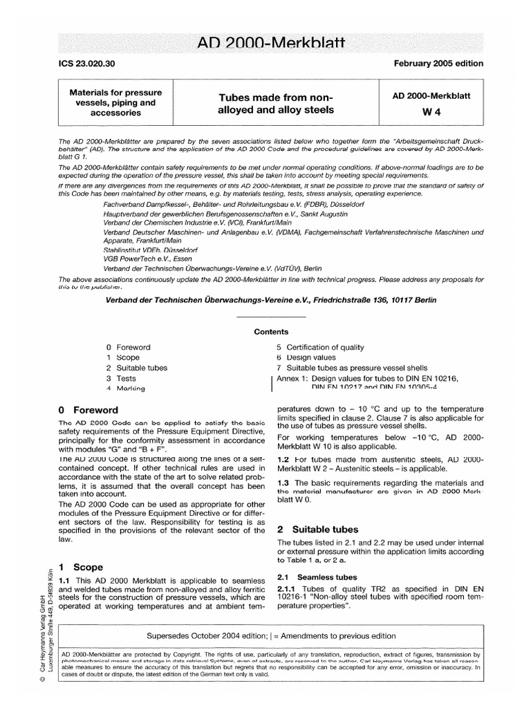 AD 2000-Merkblatt W 4 Englisch Vom 02-2005 | PDF