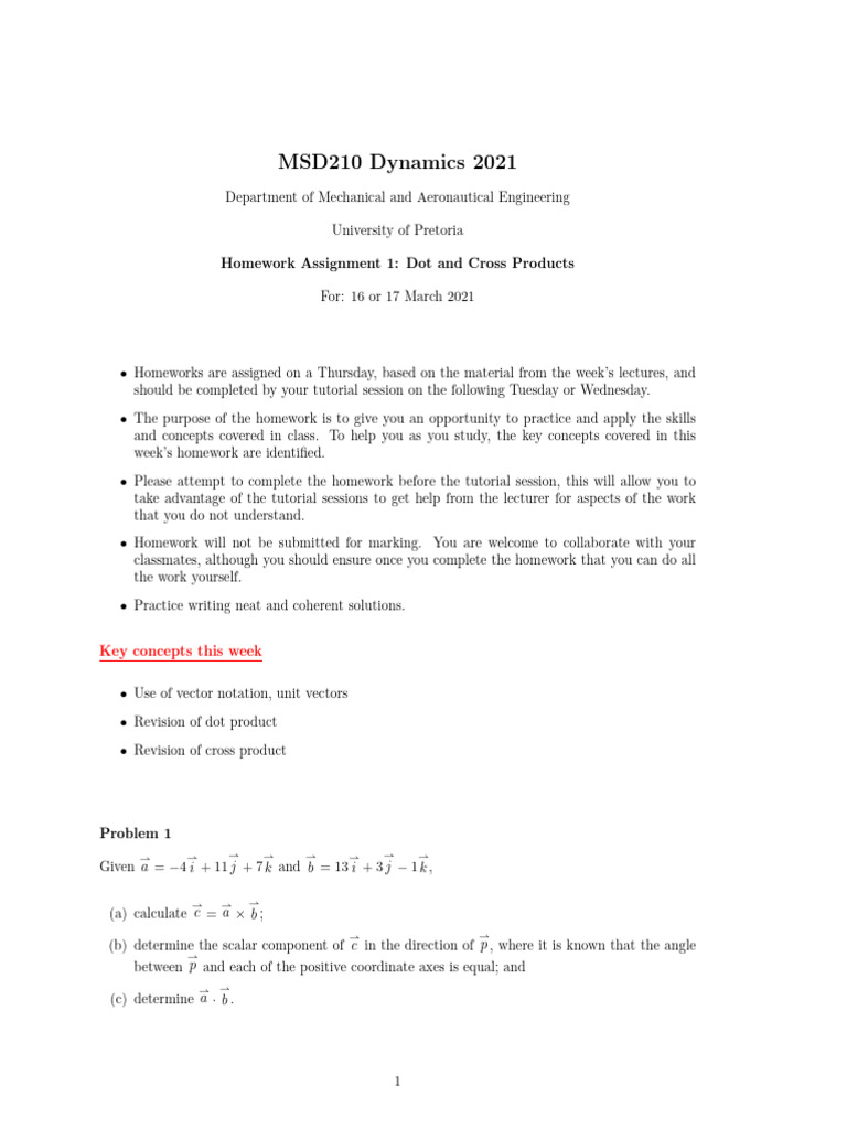 Hw01 21 Pdf Euclidean Vector Velocity