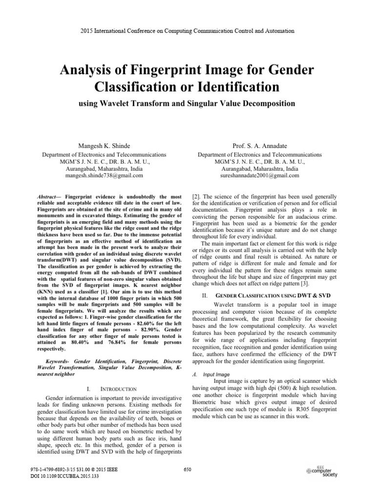 Analysis of Fingerprint Image For Gender Classification or ...