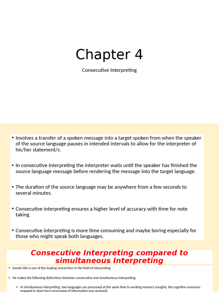 Chapter 4-Consecutive Interpreting | PDF | Language Interpretation | Translations