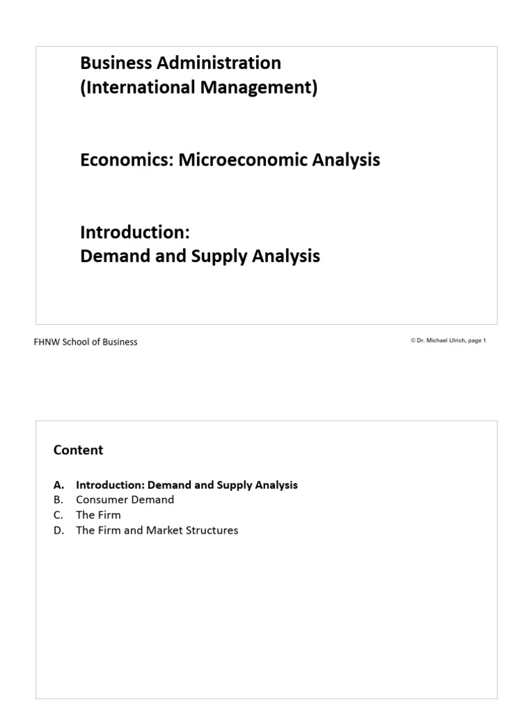 Microeconomics Handout Demand and Supply Analysis 2020 | PDF | Supply (Economics) | Demand