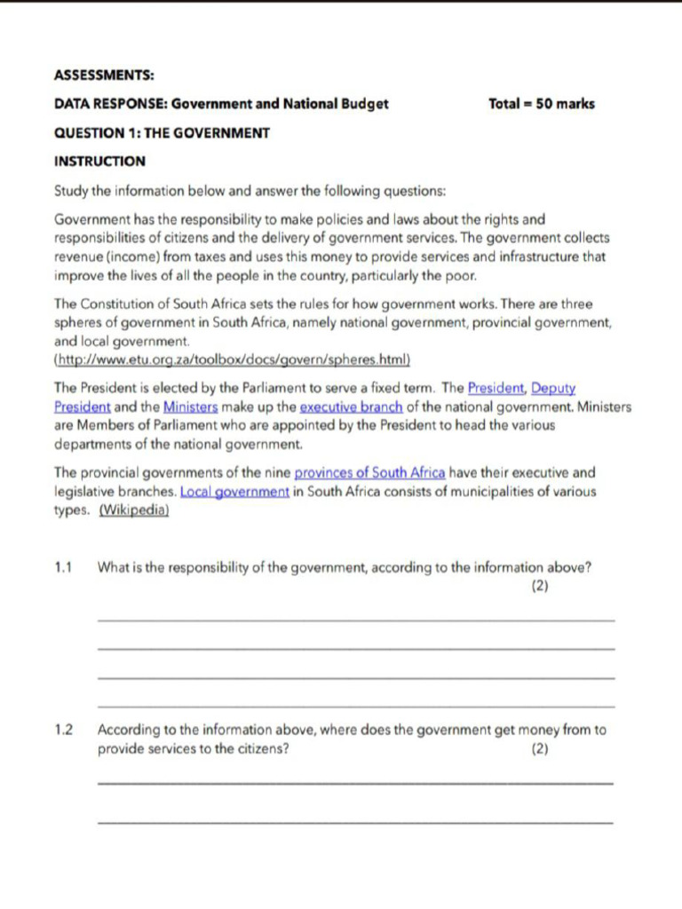 Ems Grade 8 Sample Data Response Term 1 BB Tembe | PDF