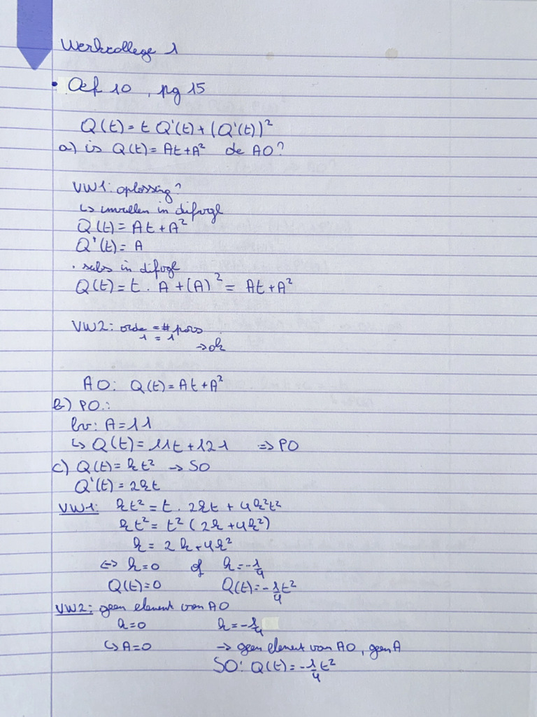 Werkcolleges Wiskunde 2 | PDF