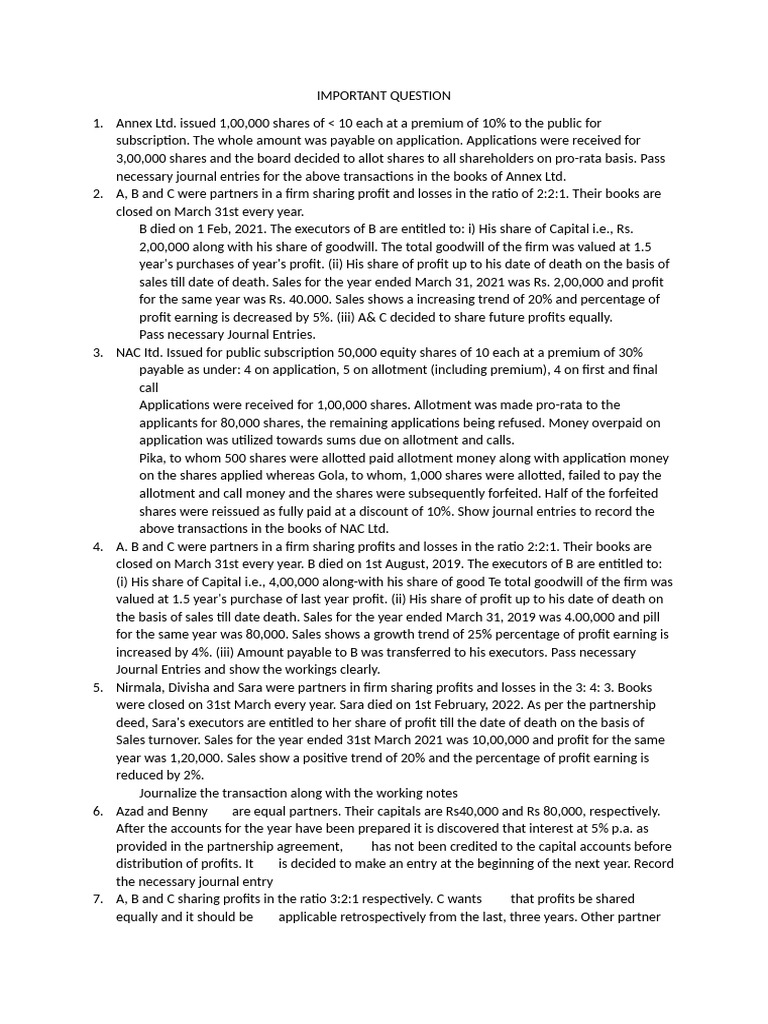 Important Question | PDF