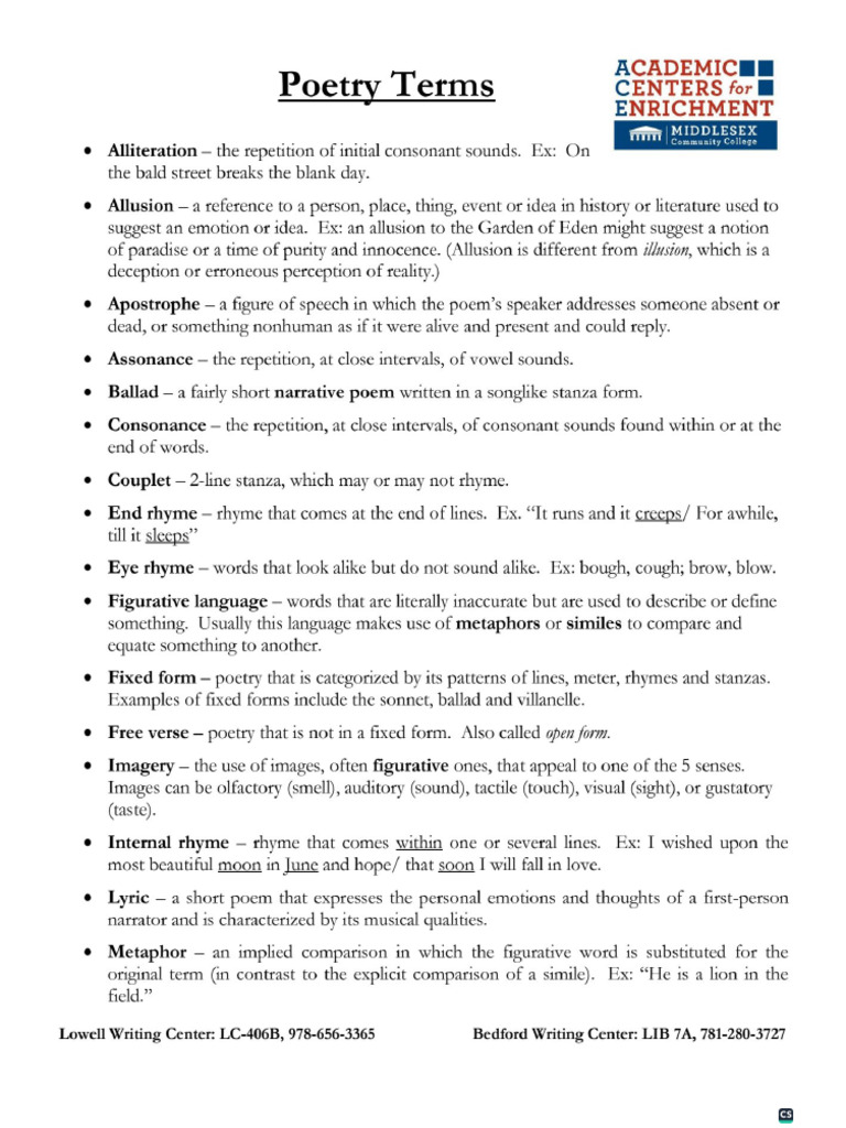 Poetry Terms-1 | PDF