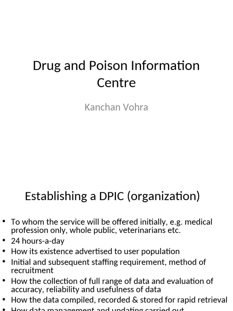 2 Drug and Poison Information Centre | PDF | Medicine | Health Care