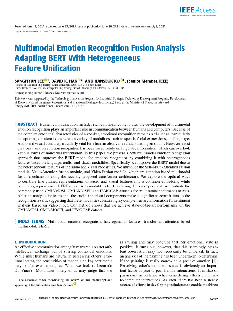 Multimodal Emotion Recognition with BERT | PDF | Deep Learning | Applied Mathematics