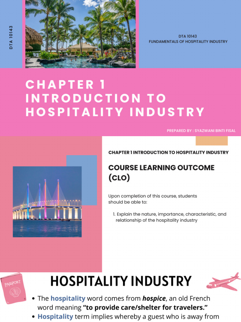 Chapter 1 Introduction To Hospitality Industry | PDF