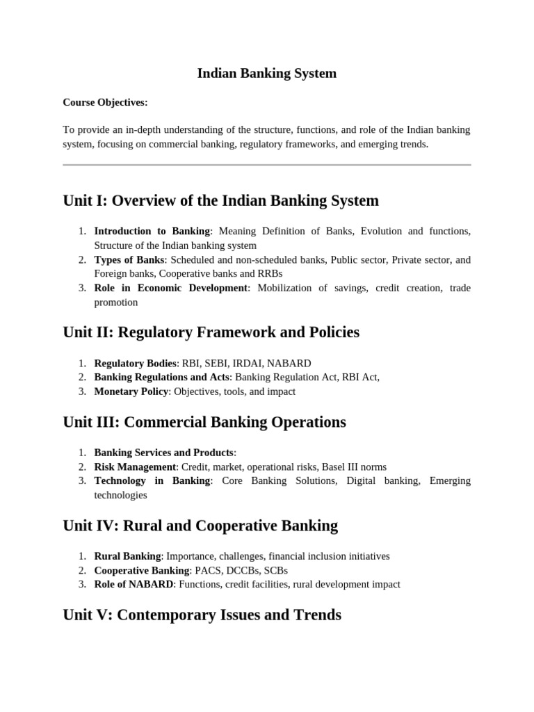 Indian Banking System | PDF