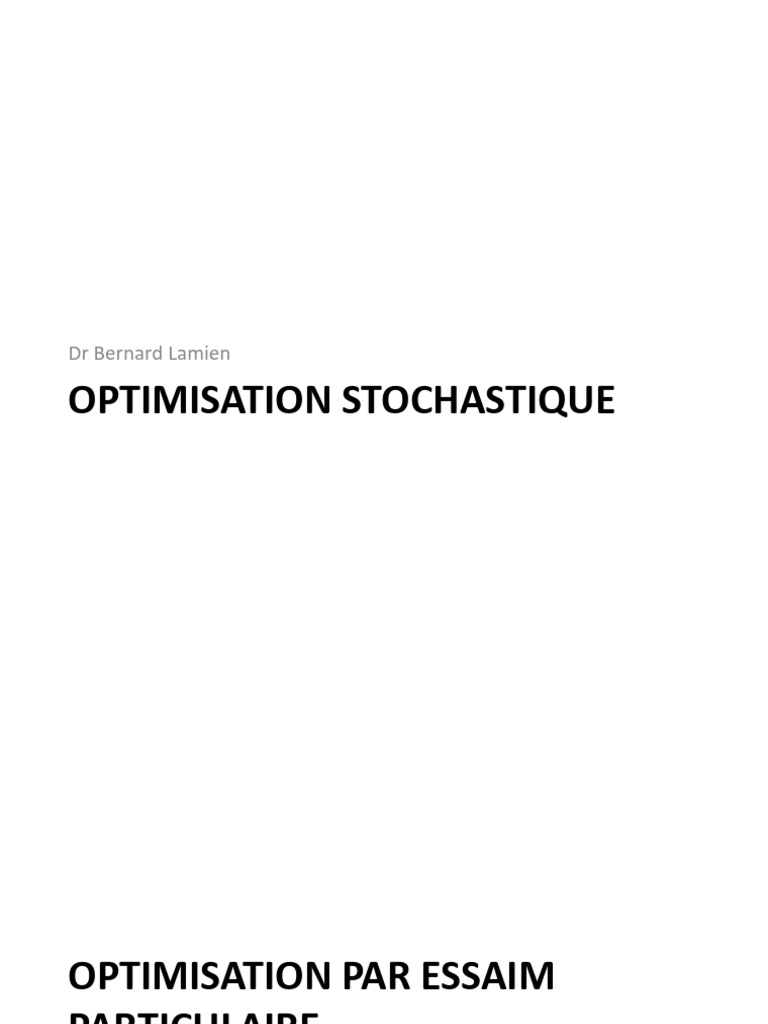 Optimisation Stochastique P3 | PDF | Optimisation mathématique | Algorithmes