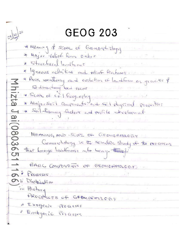 Geog203 (2cu) - 1 | PDF
