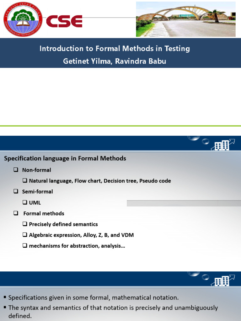 4 Lecture 4 Specification Language In Formal Methods Pdf Software Testing First Order Logic