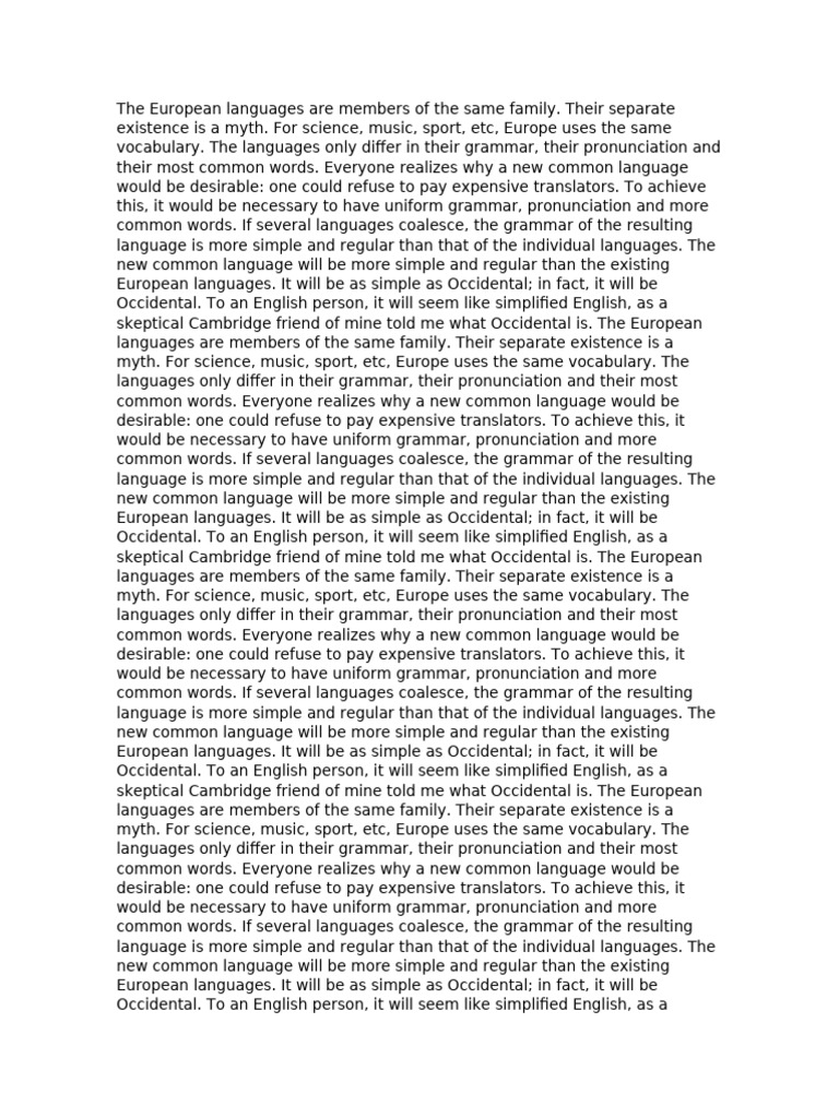 The Need for a Common European Language | PDF | English Language ...