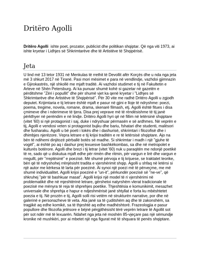 Dritëro Agolli | PDF