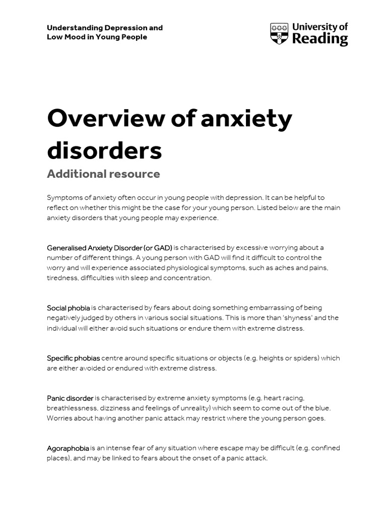 1.6 Overview of Anxiety Disorders | PDF