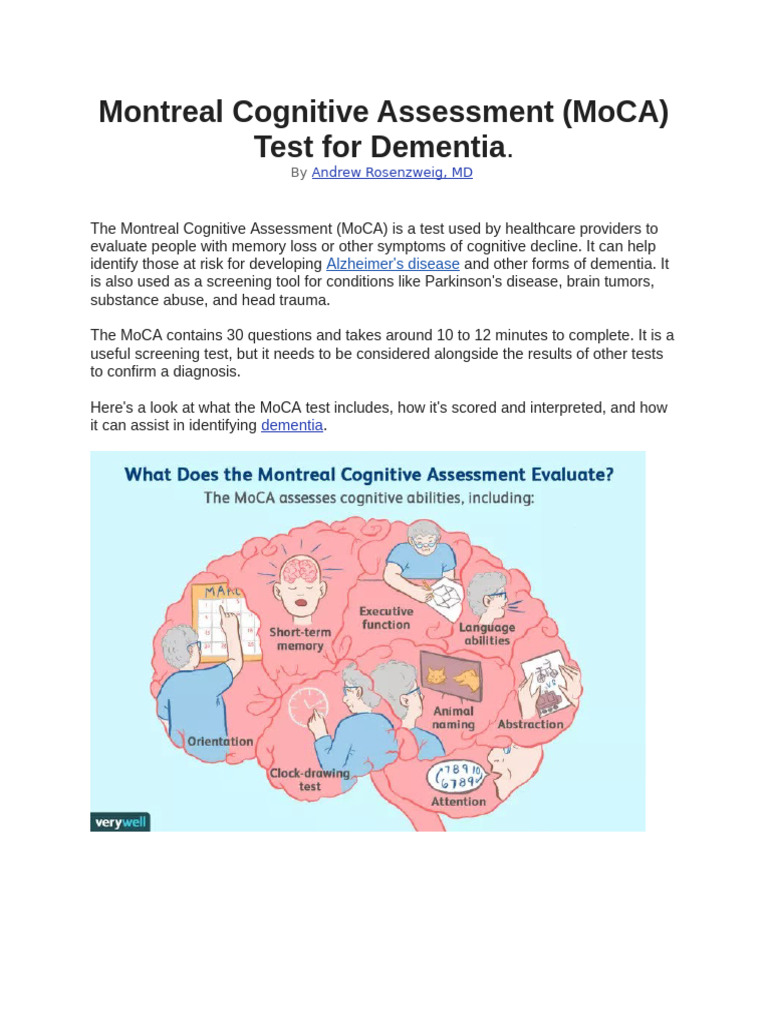 Montreal Cognitive Assessment | PDF | Dementia | Alzheimer's Disease