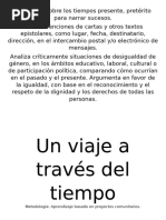 PROYECTO Un Viaje A Través Del Tiempo | PDF | Narración | Verbo