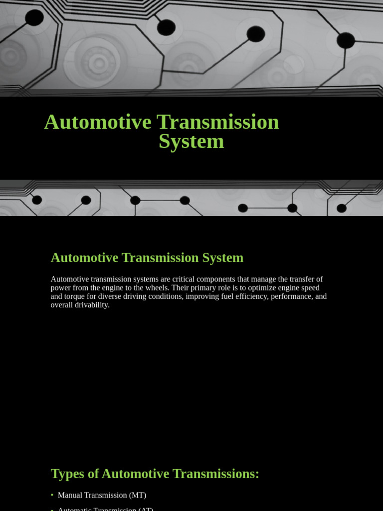 Types of Automotive Transmissions Explained | PDF | Automatic ...