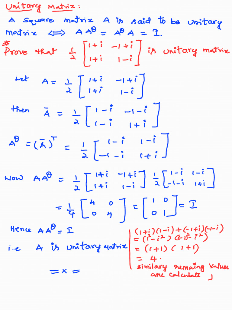 Unitary Matrix | PDF