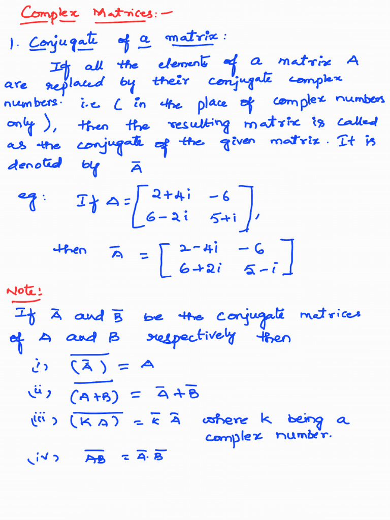 Complex Matrix-Hermitian | PDF